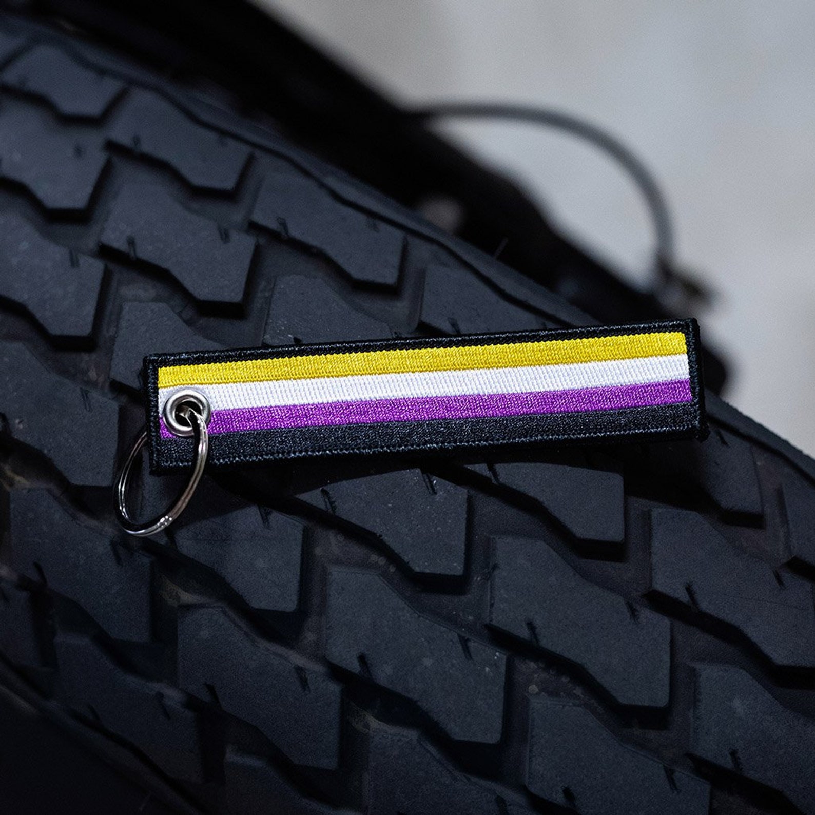 Non Binary Pride Flag Keychain Key Fob Accessory for Keys - Etsy