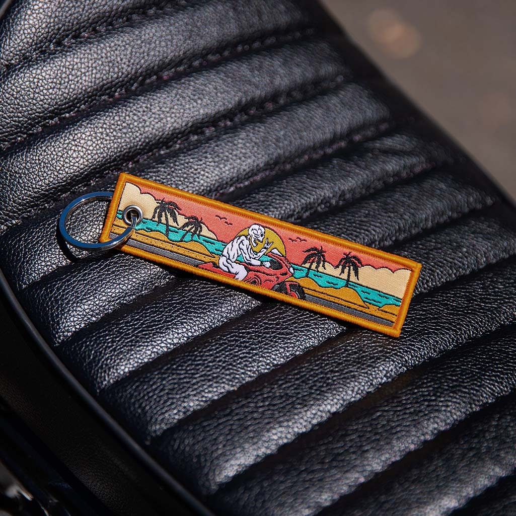 Skull Beach Rider Motorcycle Keychain Key Tag Motorcycle - Etsy