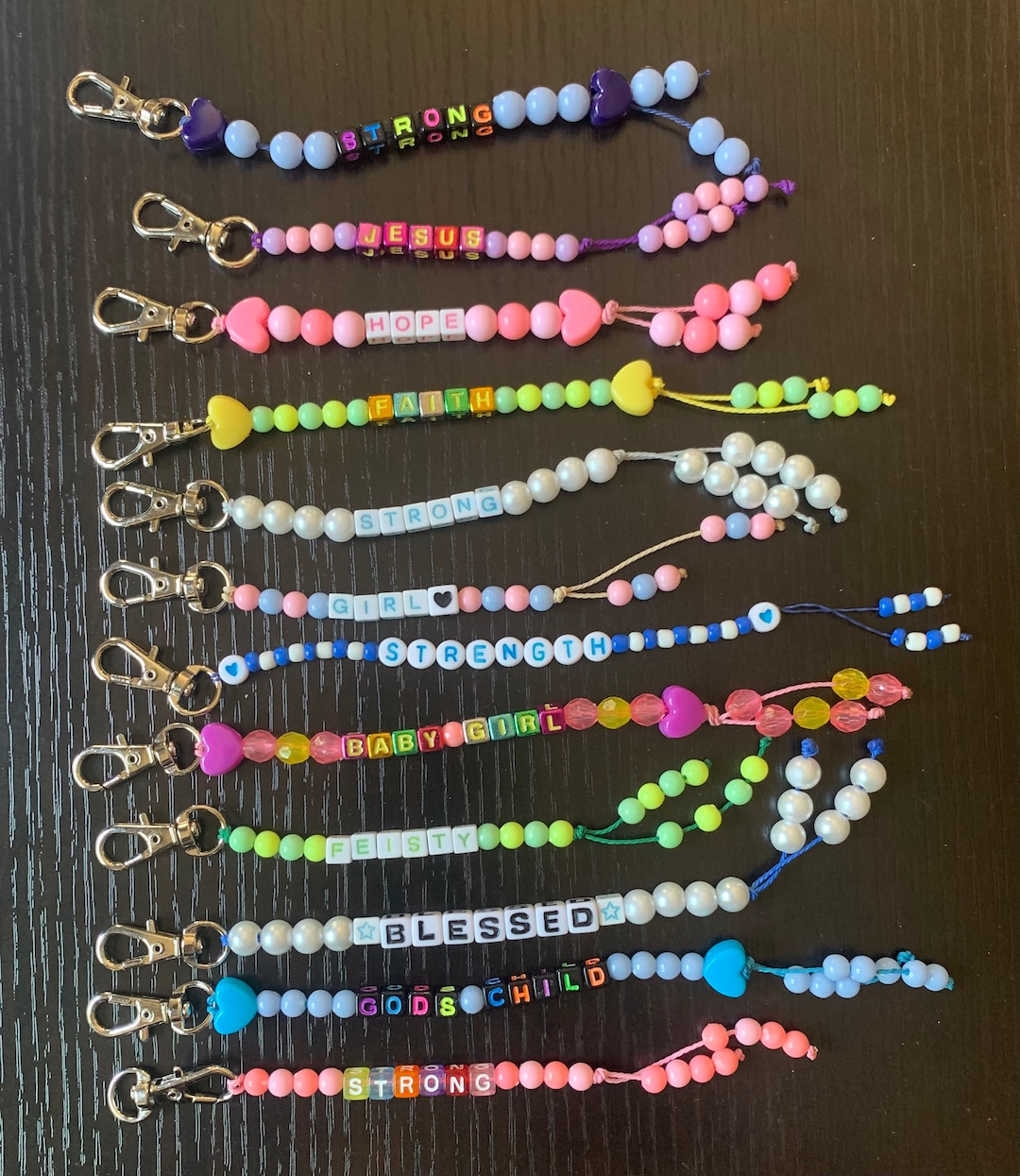 Pony Letter Bead Keychains Great for Backpacks or Just Your Keys.. - Etsy