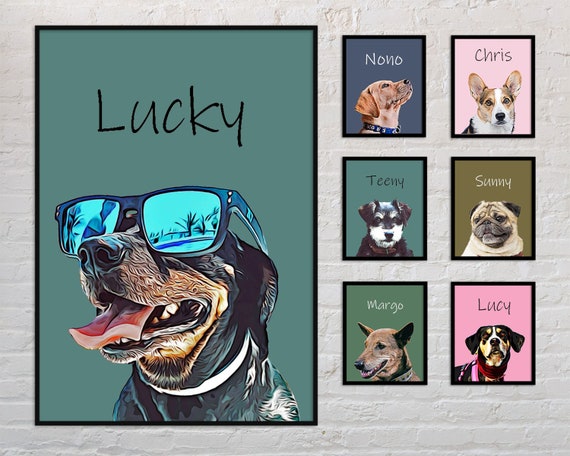 Custom Pet Portrait From Photos Digital Downloadable - Etsy