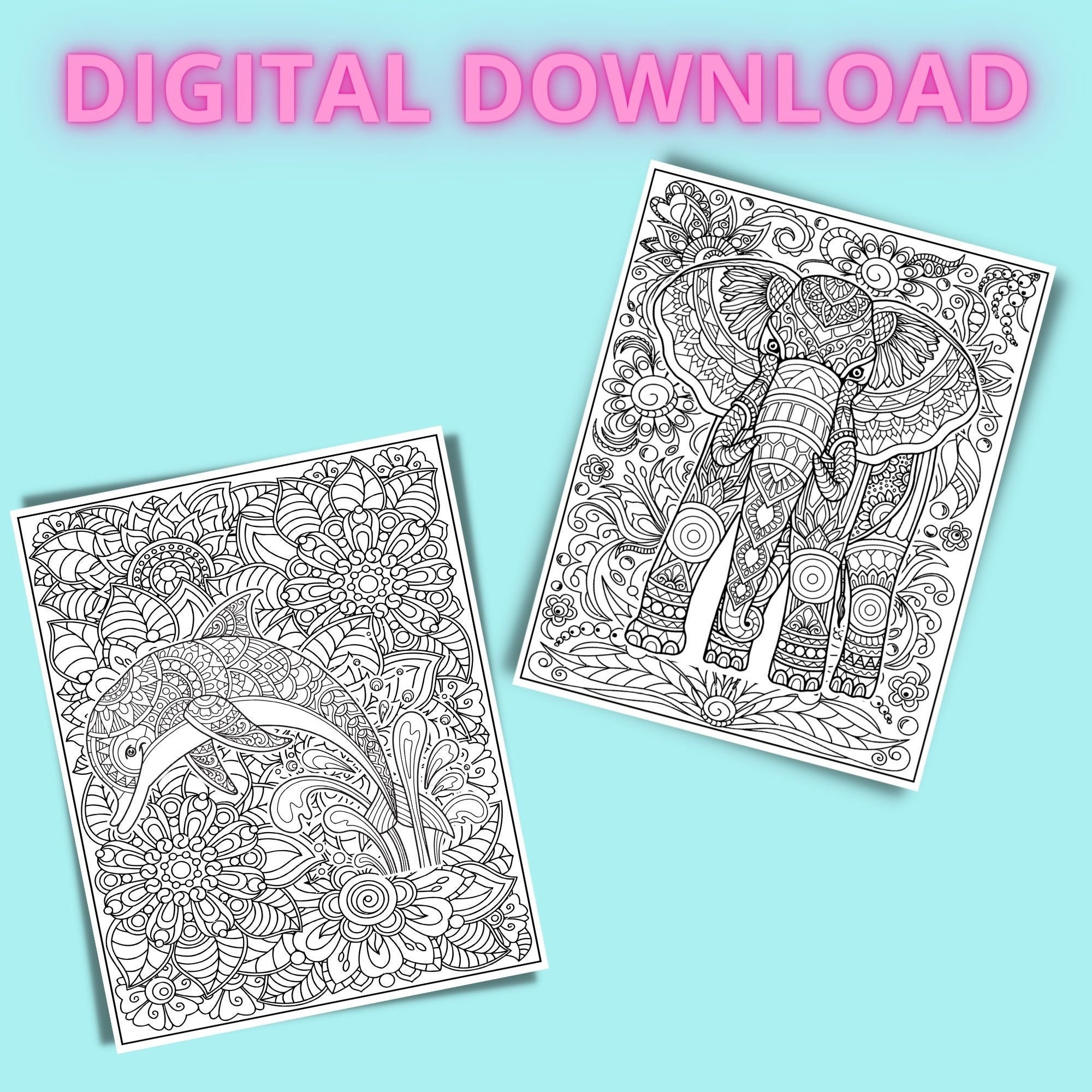 Animal Mandala Coloring Pages, Adult Coloring Pages, Pages Printable ...