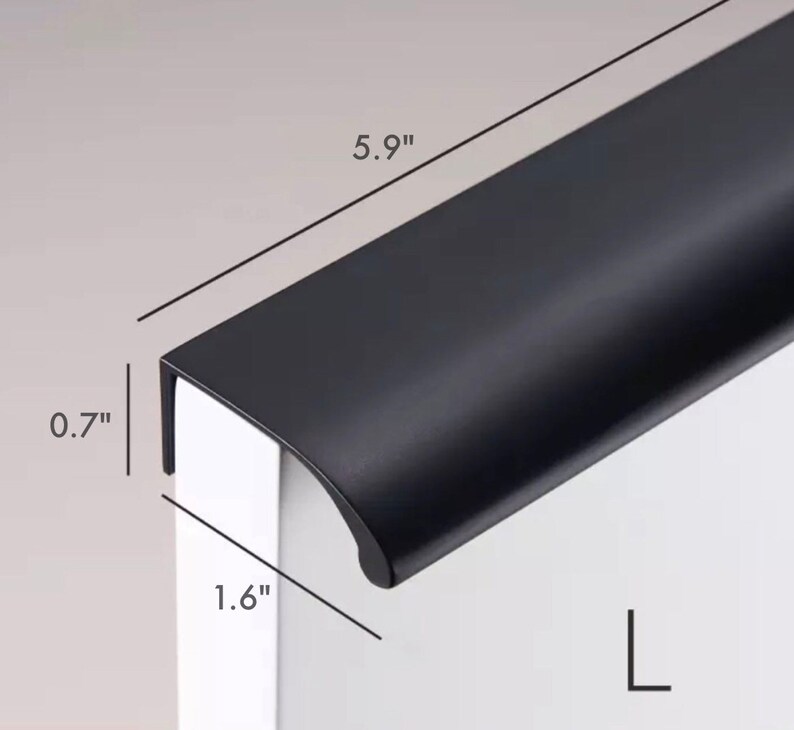 Modern Matte Black Kitchen Hardware: Drawer Handles Edge - Etsy