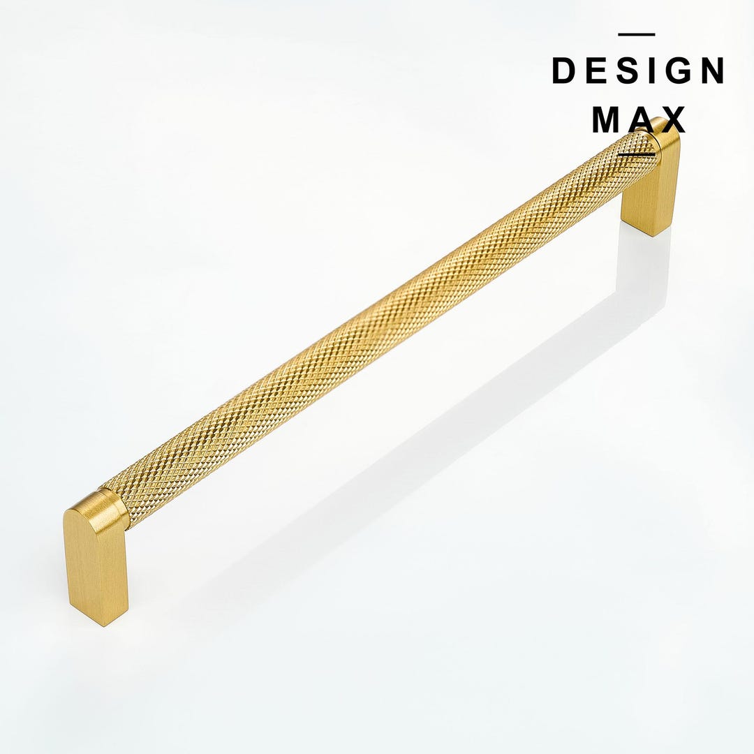 Satin Brass Knurled Texture Drawer Pulls: Modern Cabinet Hardware - Etsy