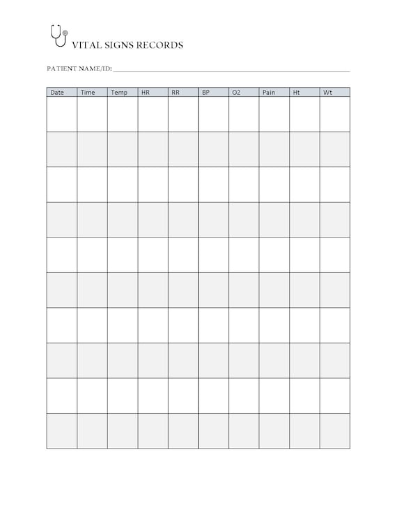 Vital Signs Record Vital Signs Practice Notes #nursing #student