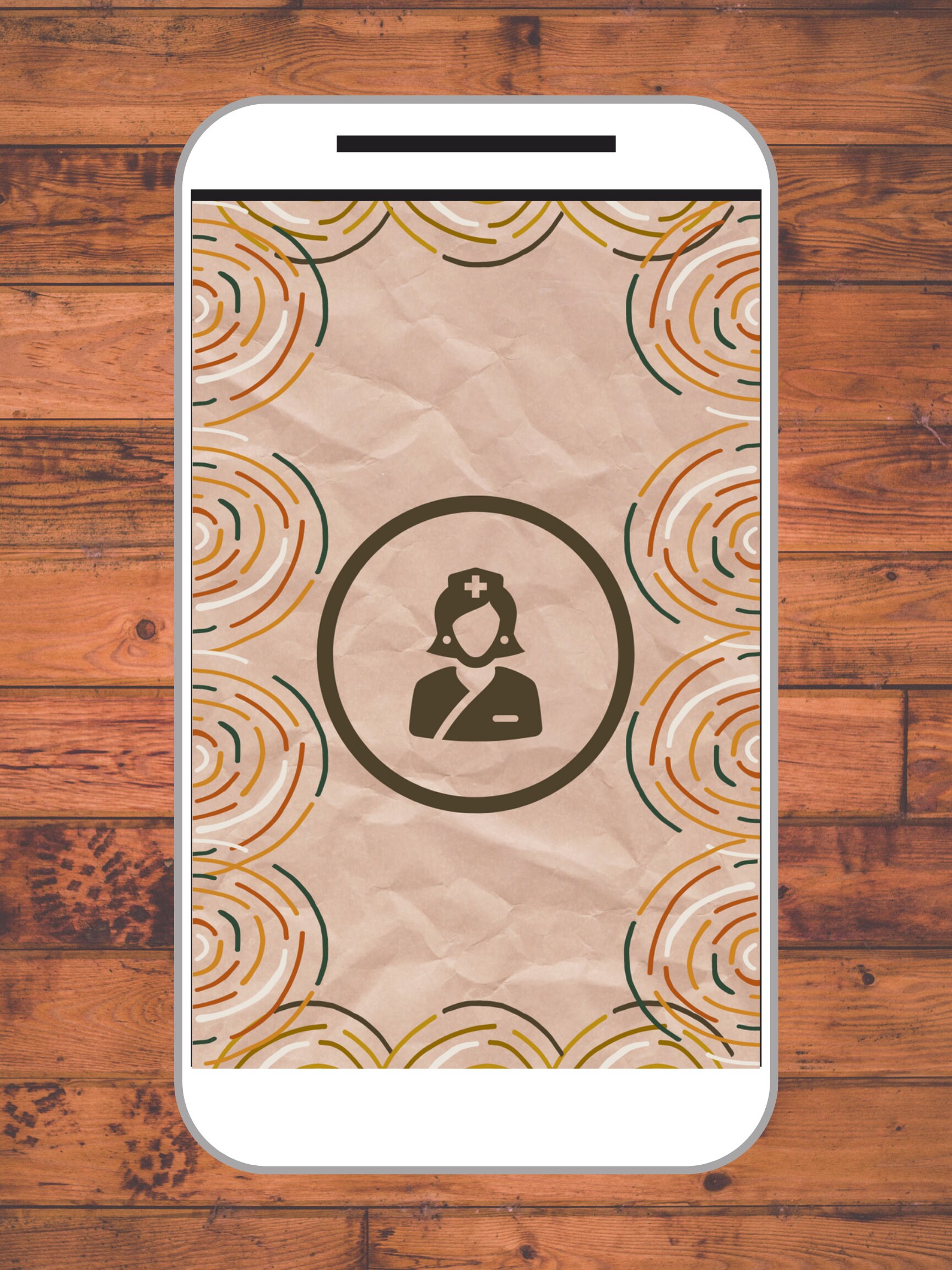 Nurse Cell Phone Wall Paper Background Neutral Geometric Design Digital ...