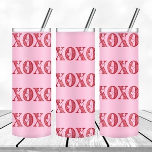 20 Oz Skinny Tumbler Design Template Valentine XOXO Heart Tumbler Wrap ...