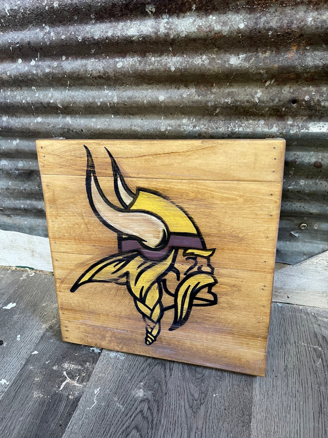 Minnesota Vikings Sign, Rustic Sign, Wall Art, Sports Sign, Art ...
