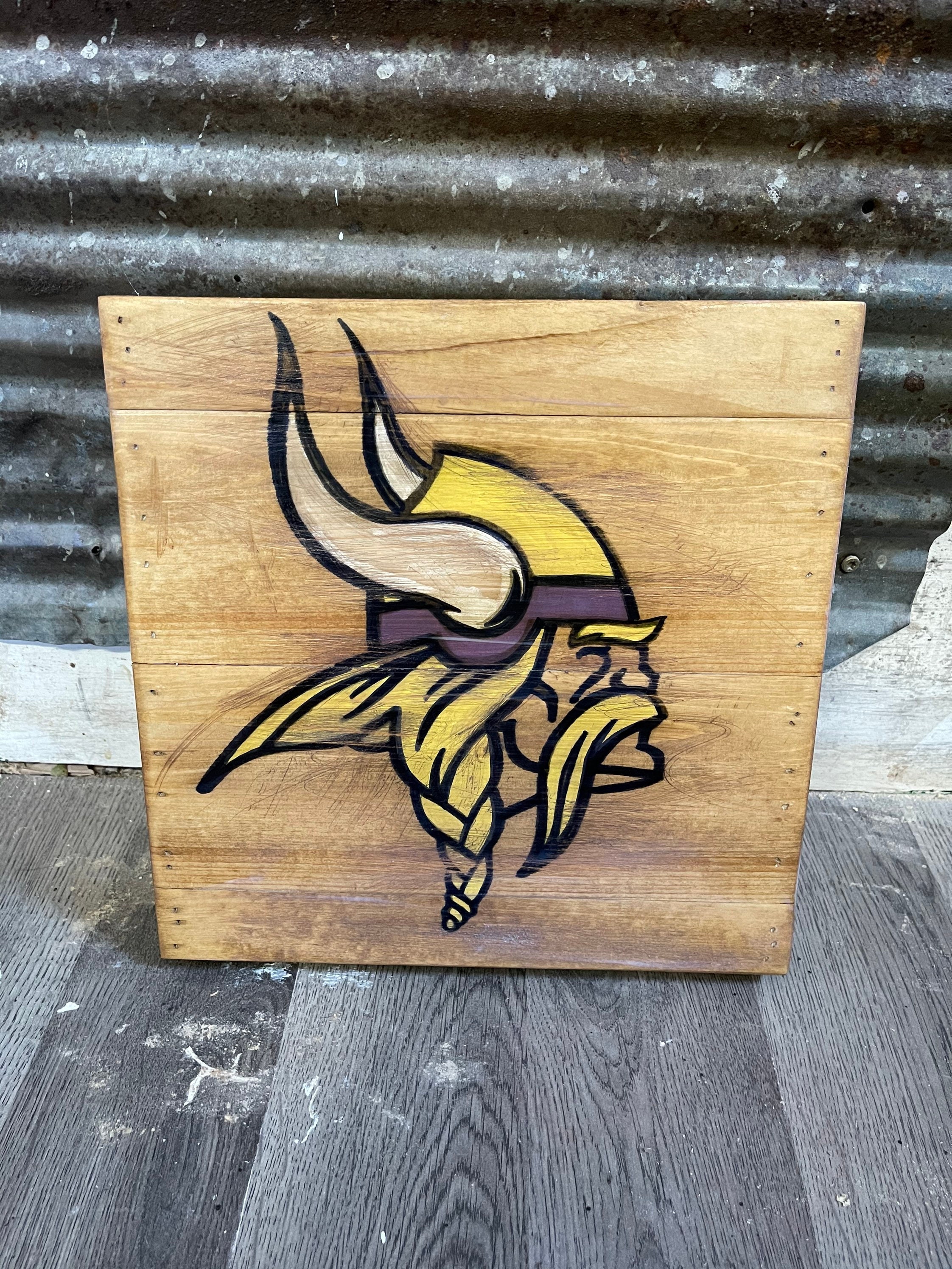 Minnesota Vikings Sign, Rustic Sign, Wall Art, Sports Sign, Art ...