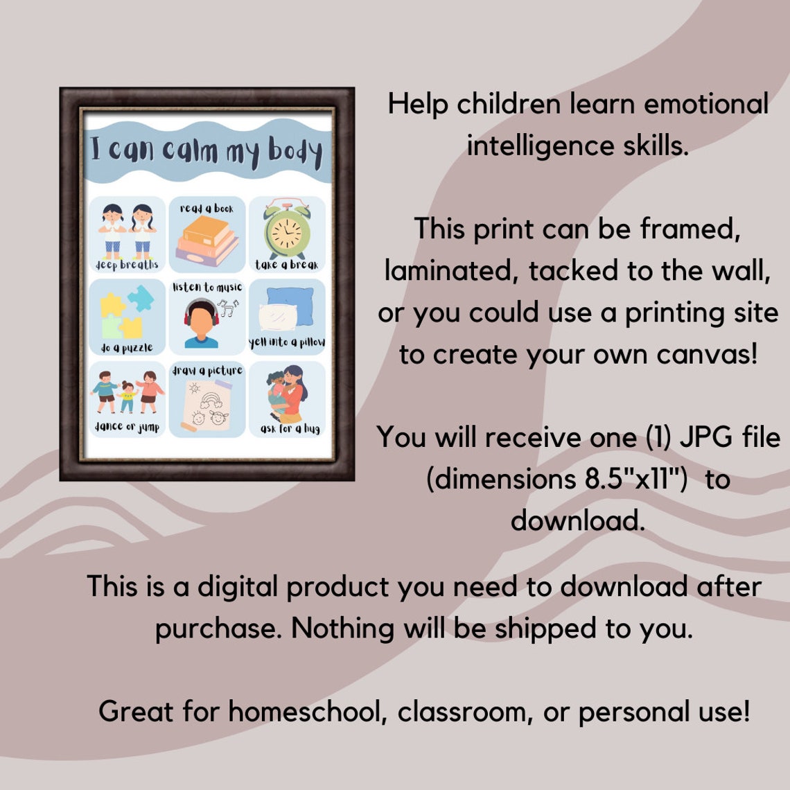 Children's Calm Down Corner Chart, Visual Aid for Autism/adhd ...