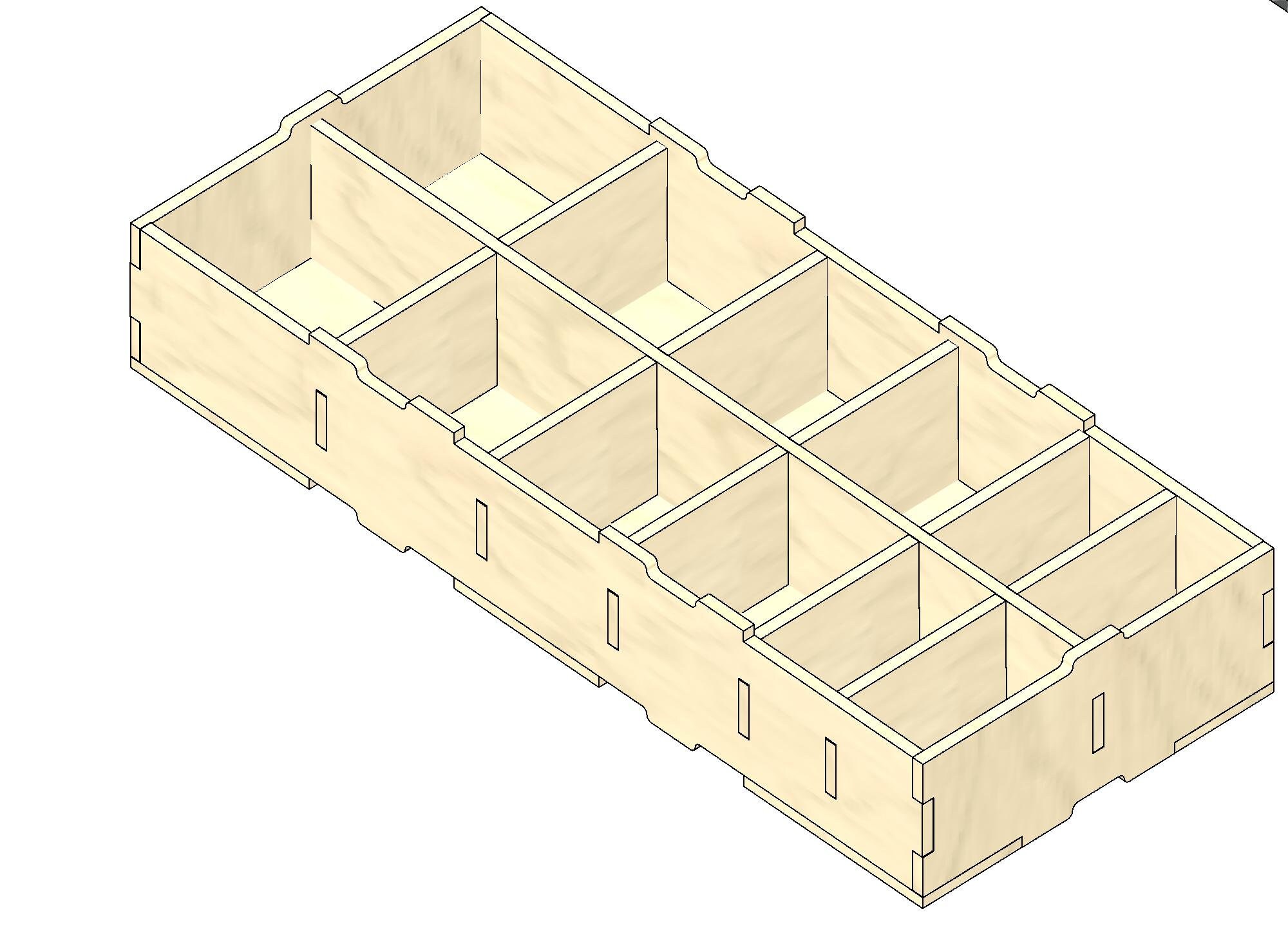 Laser Cut Compartment Storage Box DXF File for DIY Enthusiasts - Etsy