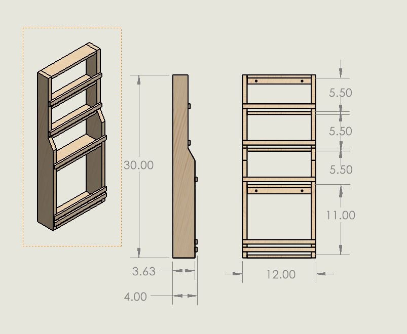 Wall Mounted Door Mounted Spice Rack - Etsy