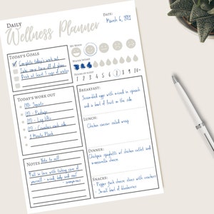 Daily Wellness Planner Printable Wellness Planner Wellness Planner PDF ...