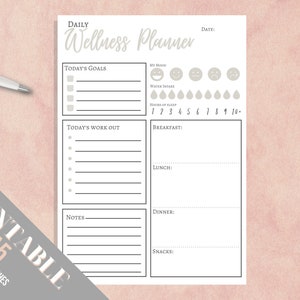 Daily Wellness Planner Printable Wellness Planner Wellness Planner PDF ...