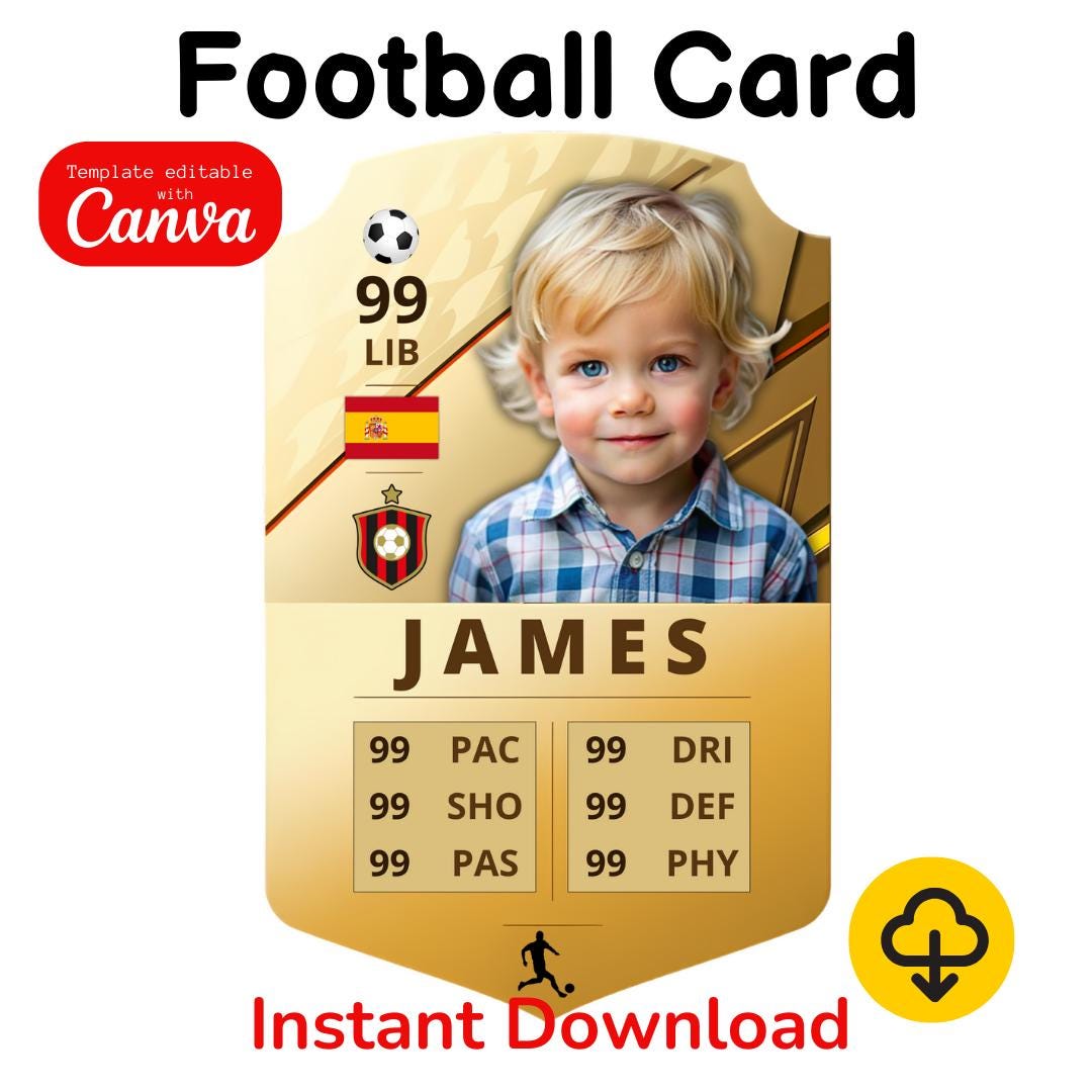 FUTCARD > FOOTBALL CARD, Football Player Gift, Wall Hanging Gold ...