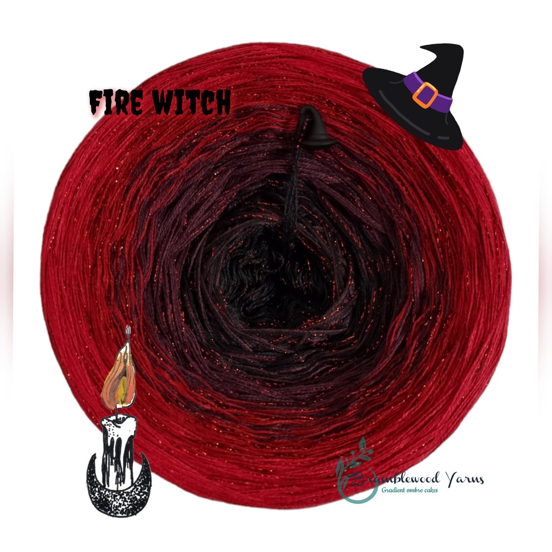 Fire Witch, Gradient Yarn Cake, Ombre Effect Yarn Cake, 50cotton/50 ...