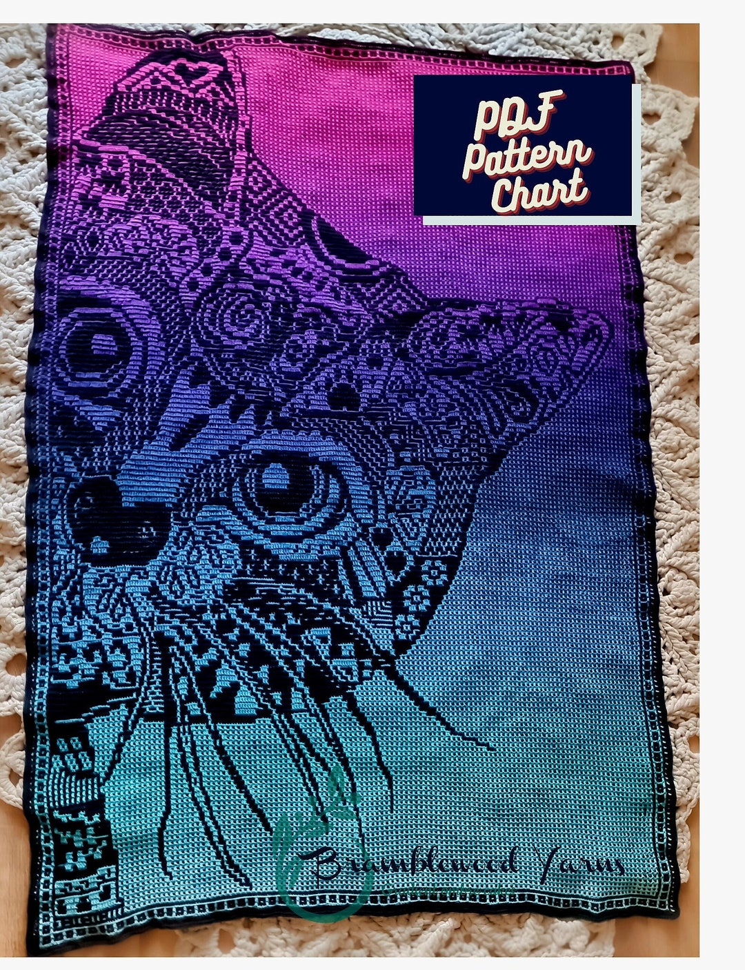 MEOWSAIC Blanket, PDF File Pattern, Chart Only Crochet Mosaic Blanket, Cat Mosaic Blanket, Cat ...