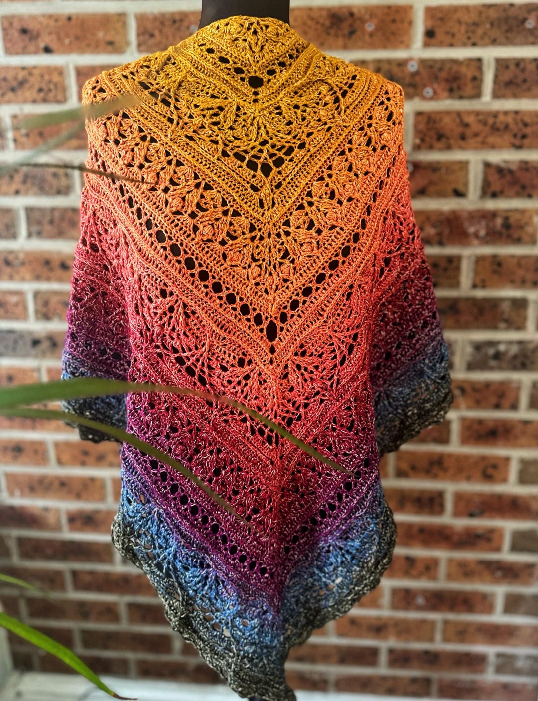 Colourful Crochet Shawl, Finished Product, Shawl, Crochet Shawl, Ombre ...