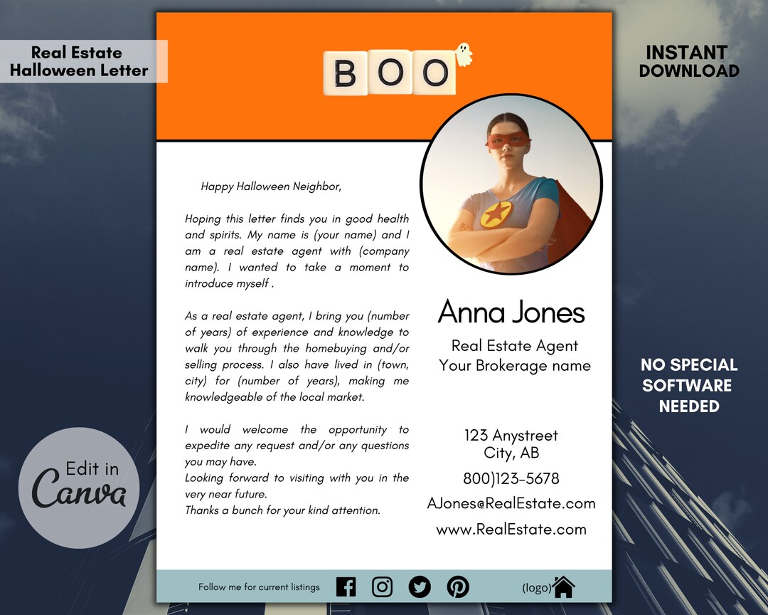 Halloween Real Estate Flyer, Spooky Real Estate Flyer, Halloween Flyer ...