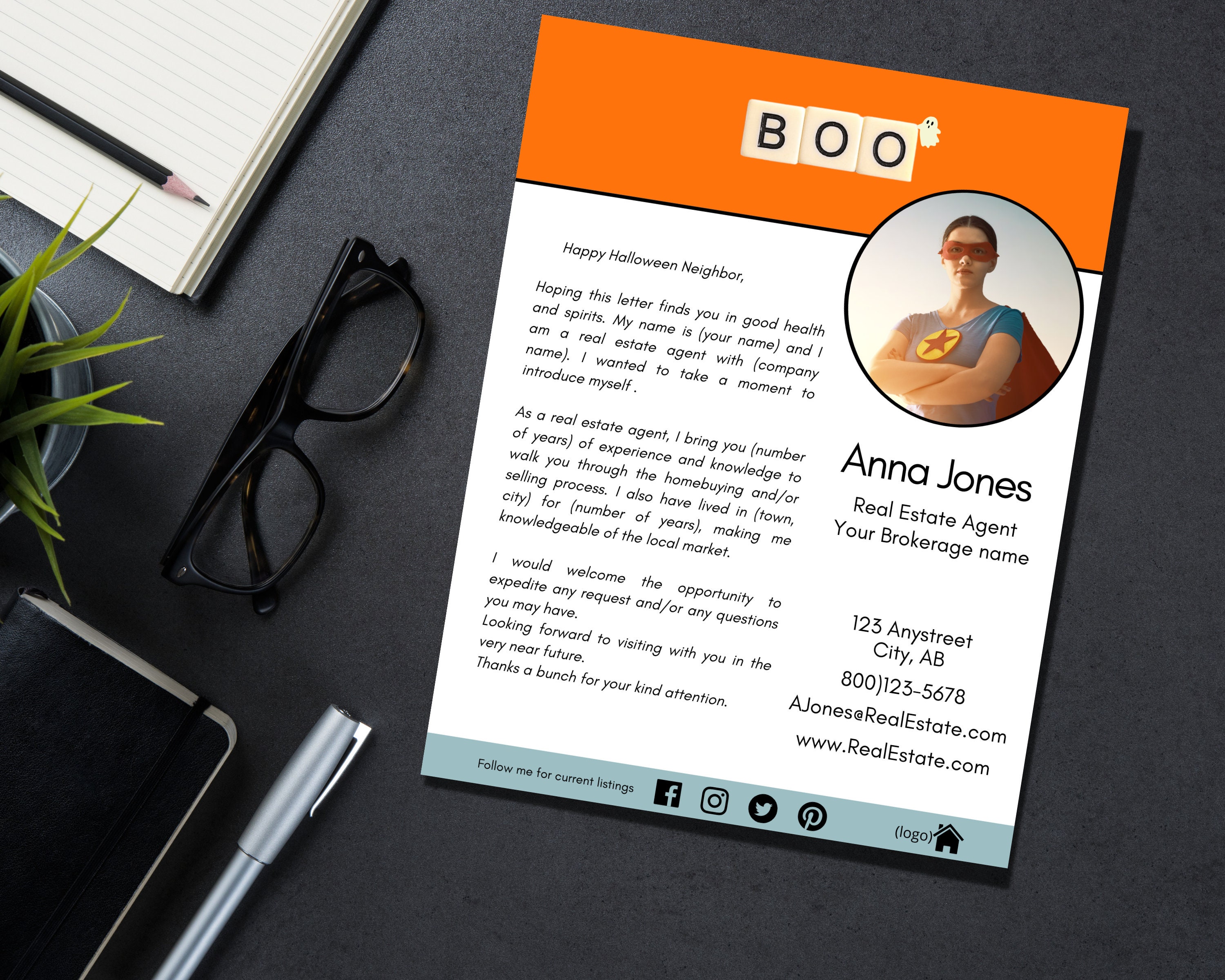 Halloween Real Estate Flyer, Spooky Real Estate Flyer, Halloween Flyer ...