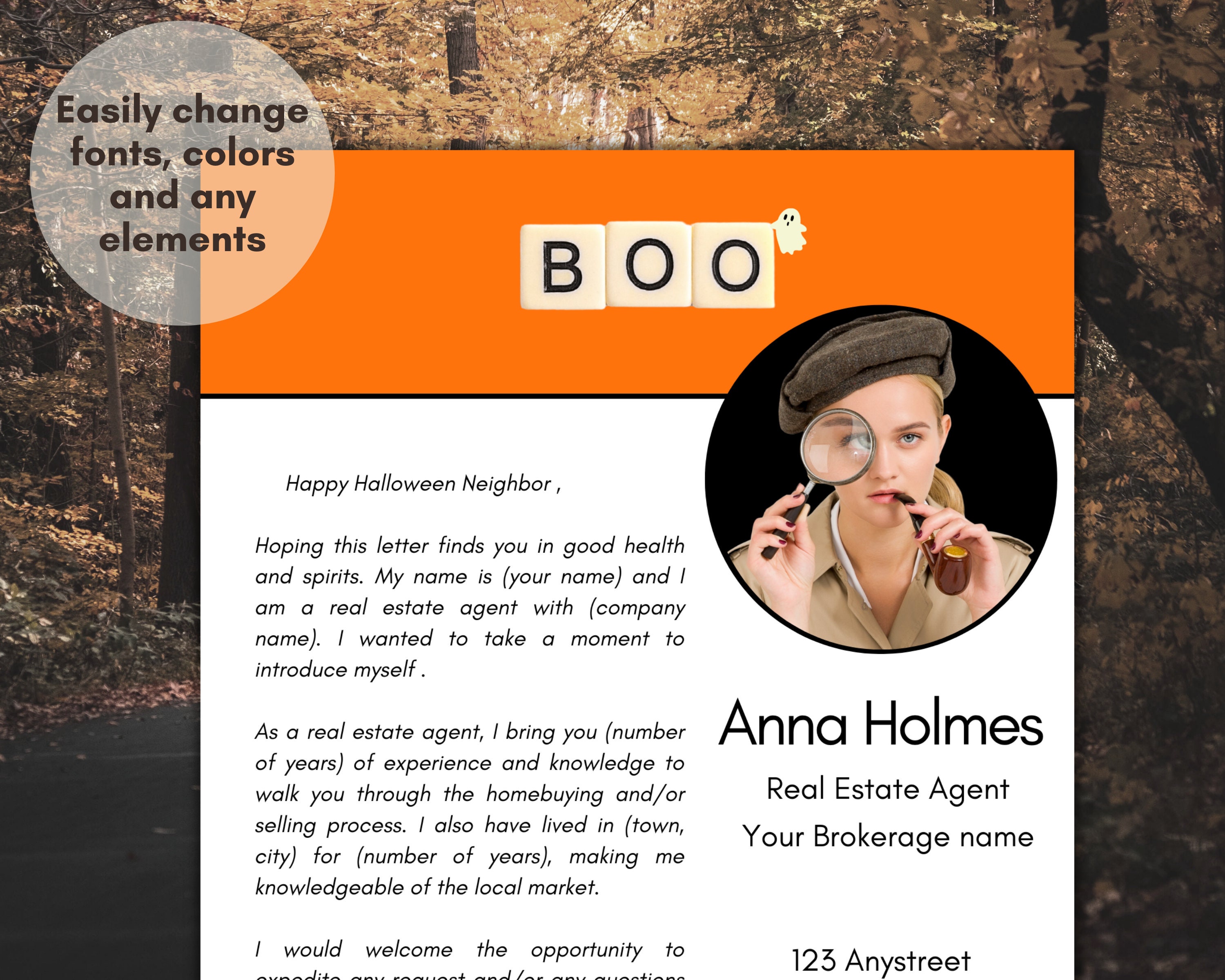 Halloween Real Estate Flyer, Spooky Real Estate Flyer, Halloween Flyer ...