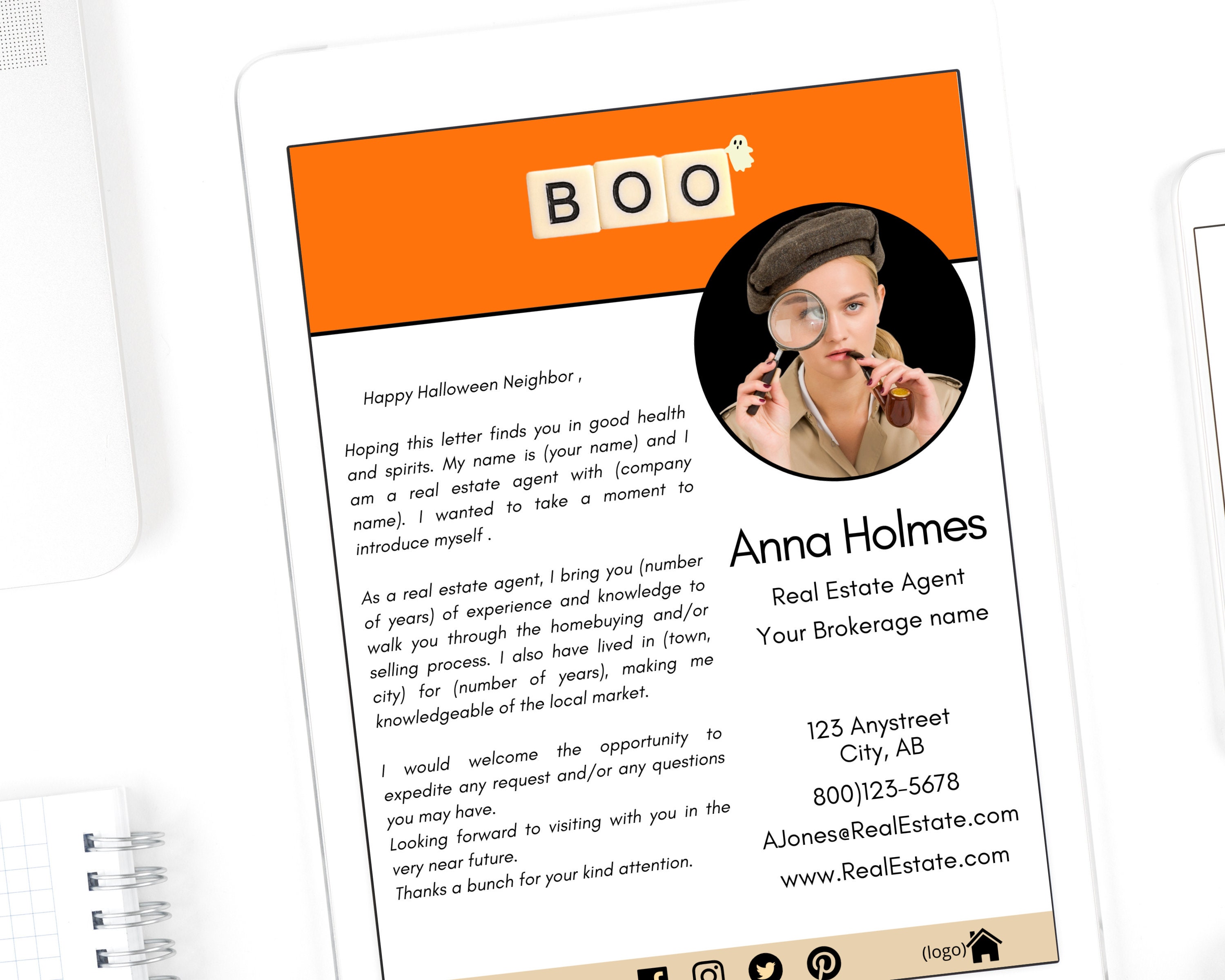 Halloween Real Estate Flyer, Spooky Real Estate Flyer, Halloween Flyer ...