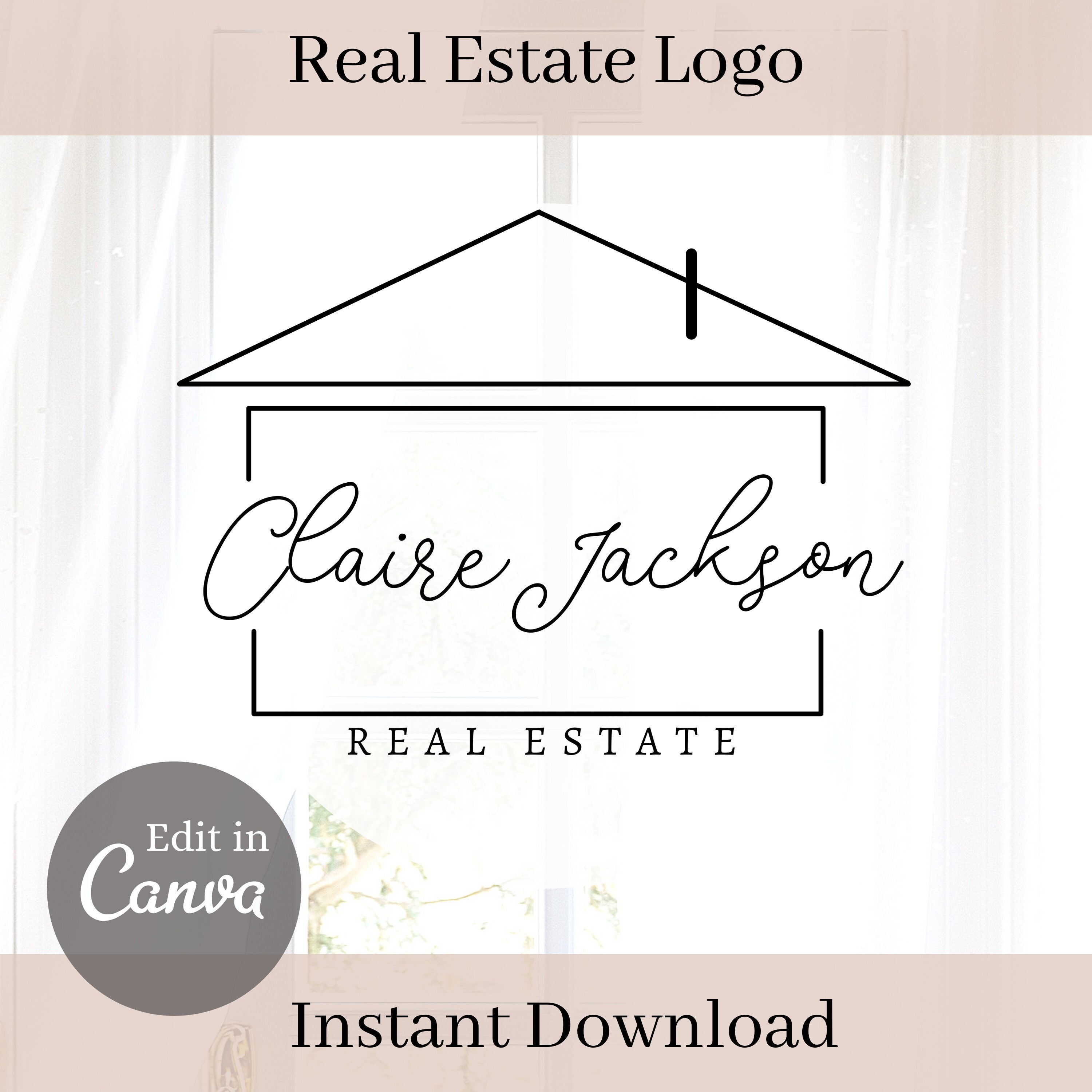 Real Estate Logo, Realtor Logo, Editable Logo, Canva Template, Premade ...