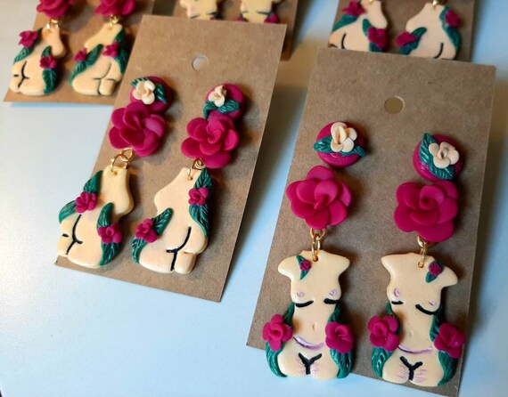 Goddess Earrings Female Form Earrings Body Positive | Etsy