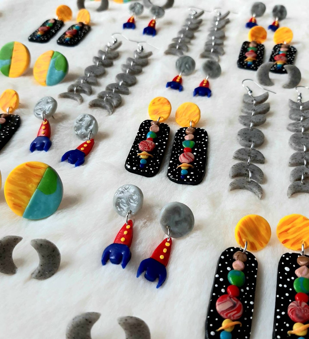 Solar System Earrings, Science Earrings, Clay Space Earrings ...
