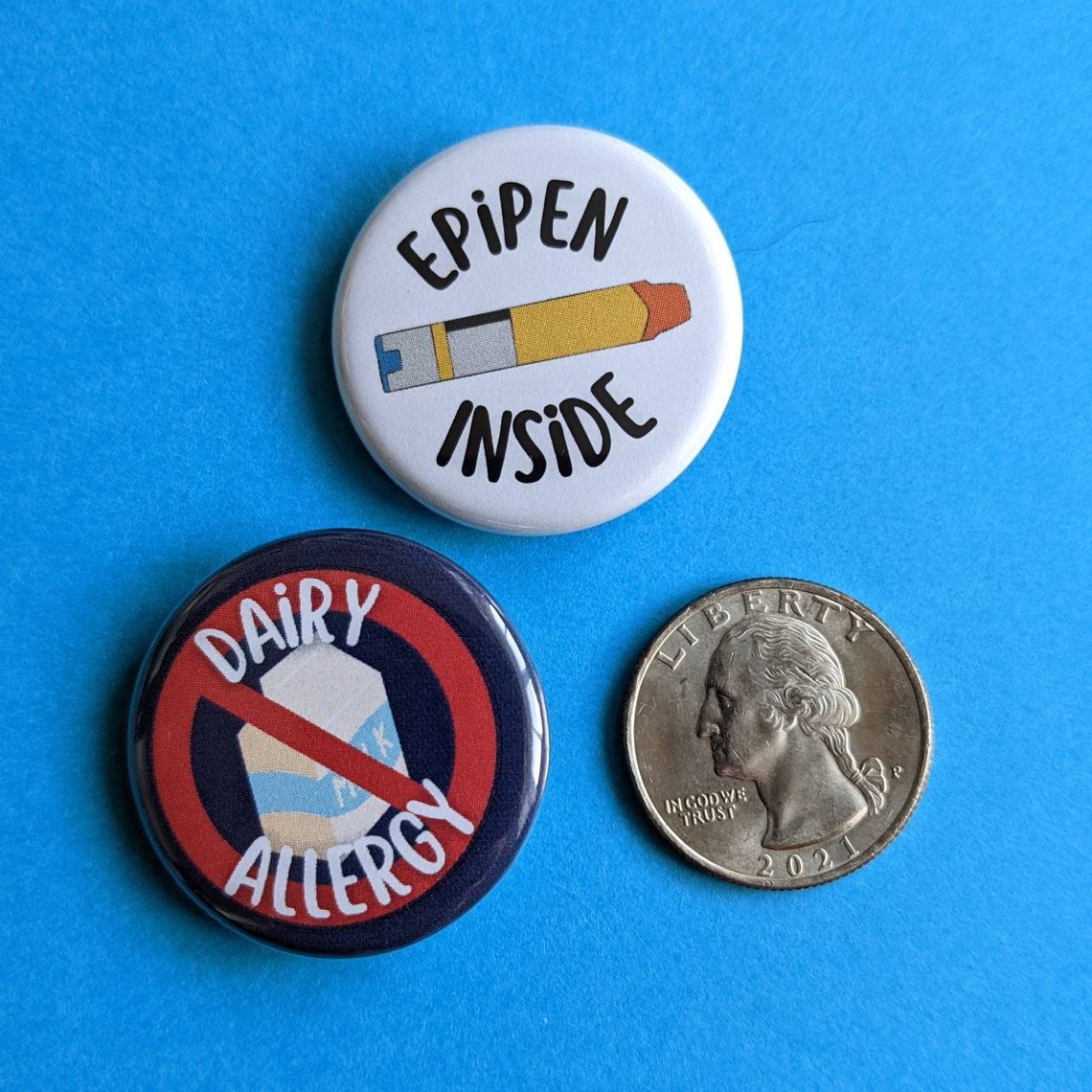 Allergy Alert Pins Dairy Allergy Pins Allergy Medical Alert - Etsy