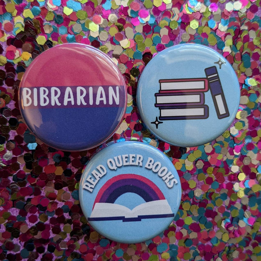 Bisexual Librarian Pins, Bisexual Librarian Pinback Buttons, Bisexual ...