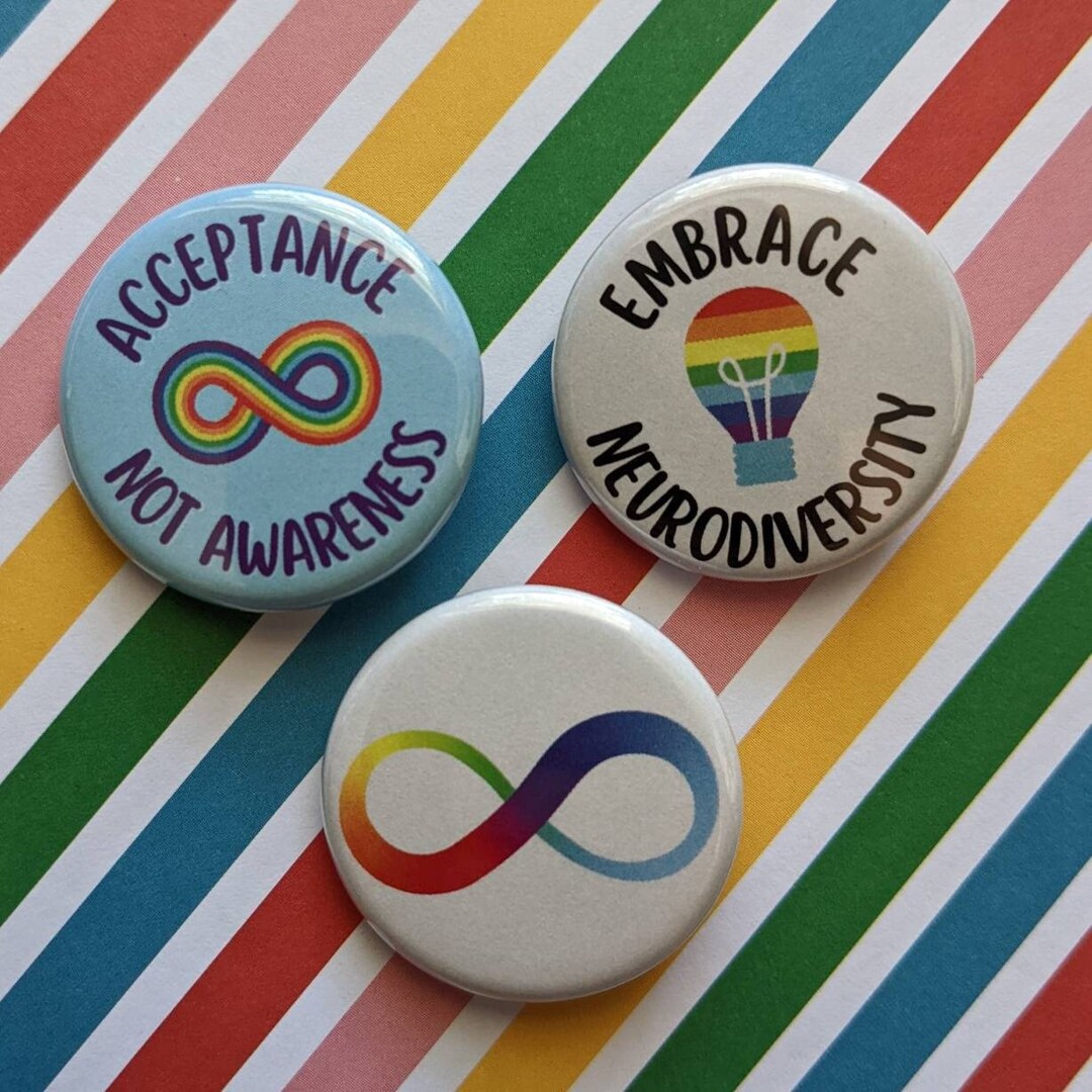 Autism Pins, Neurodiversity Pins, Autism Appreciation Pins, Autism ...