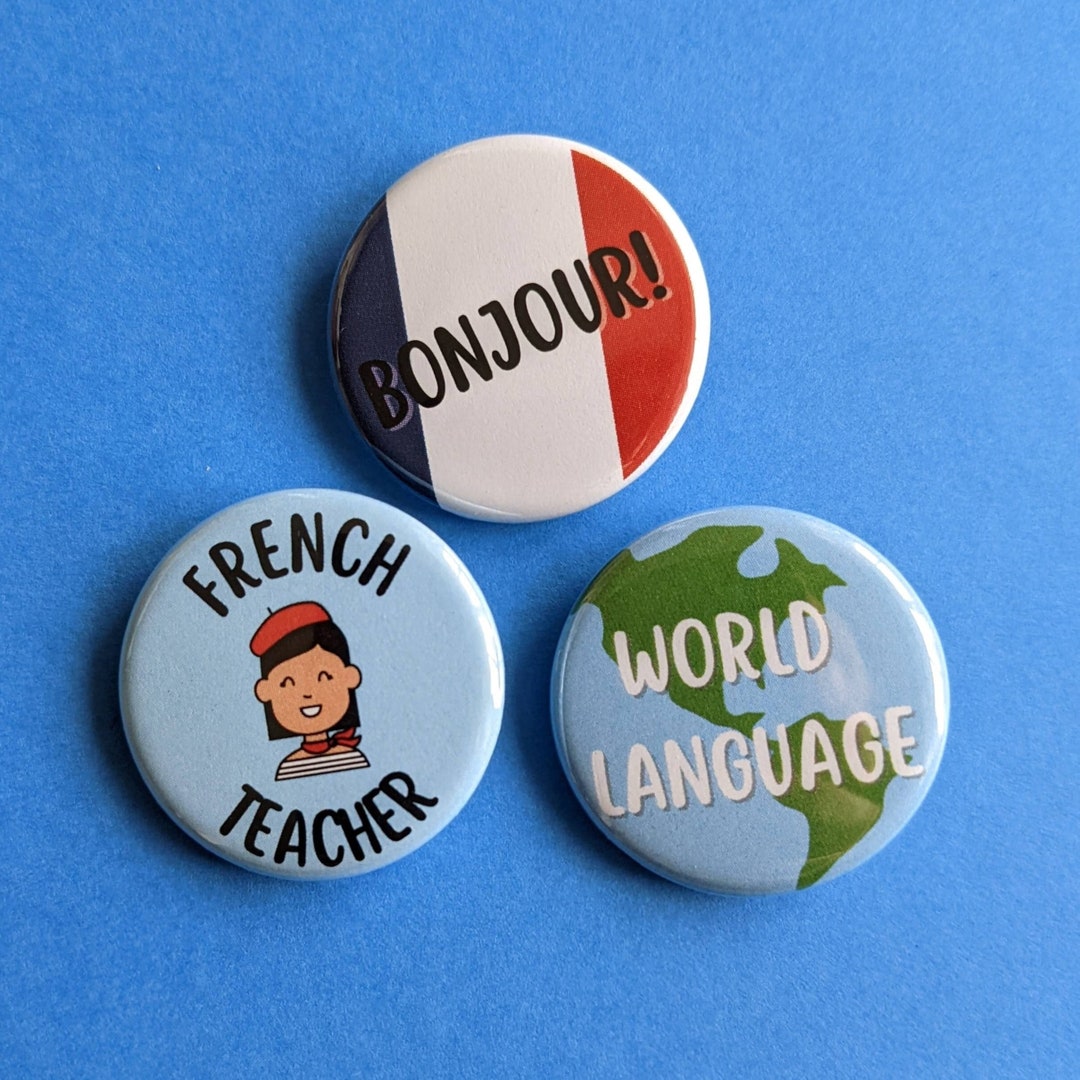 French Teacher Pins, World Language Teacher Gifts, French Teacher Gifts ...