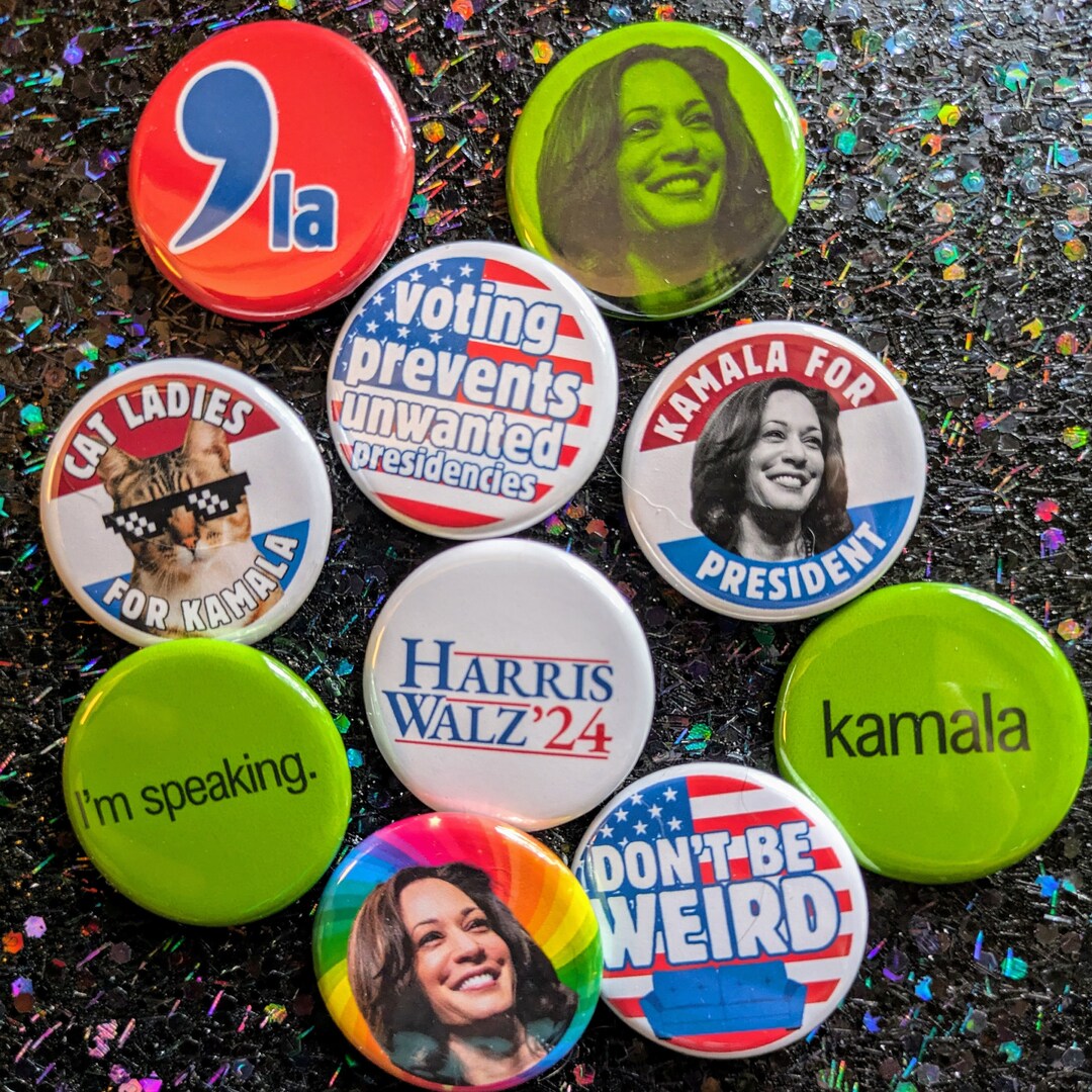 Kamala Harris Brat Buttons, Make Your Own Kamala Pin Set, Kamala Harris ...
