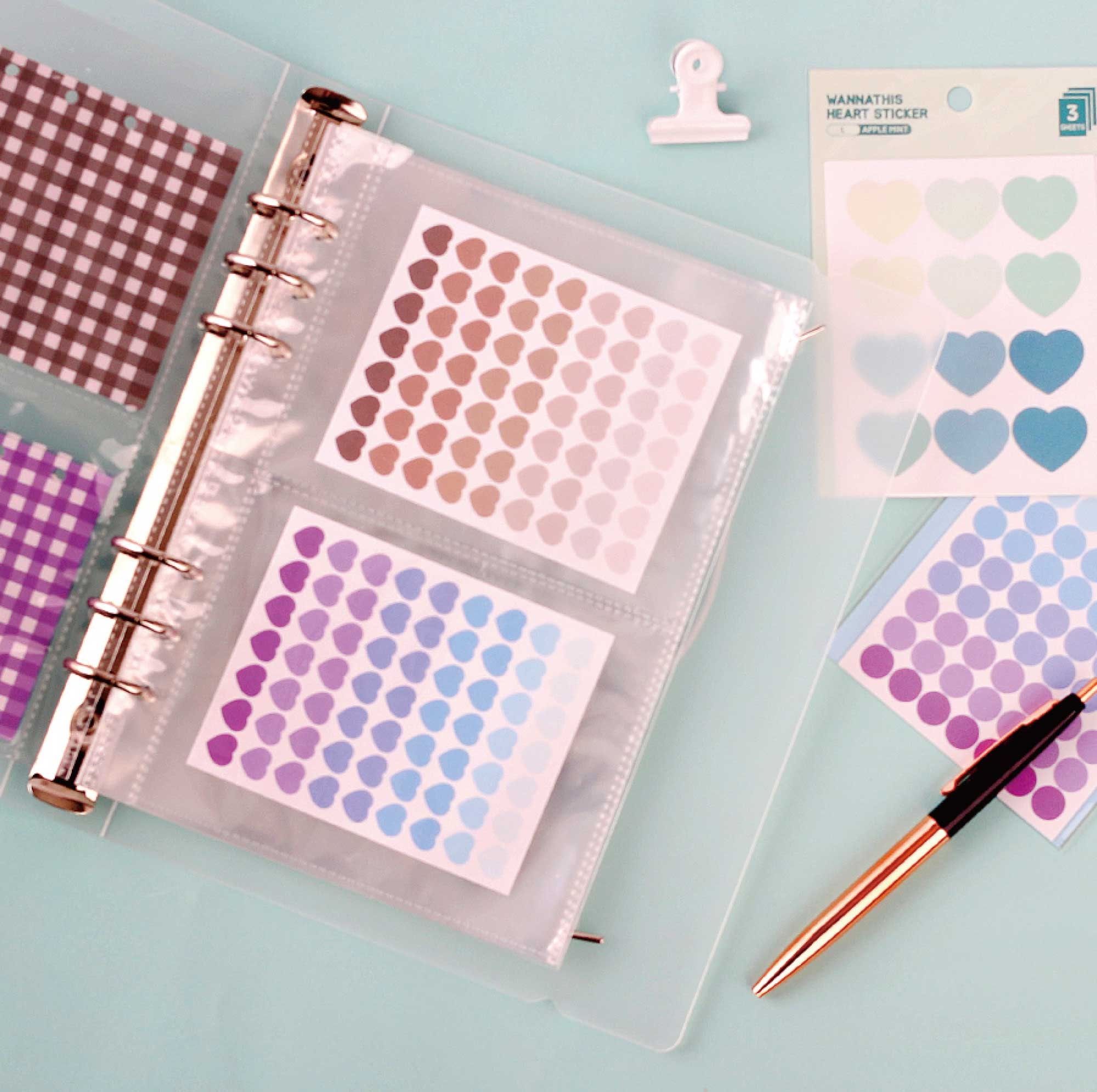 Office Colors A5 6 Ring Binder Refill File Photocard Sleeves Seal ...