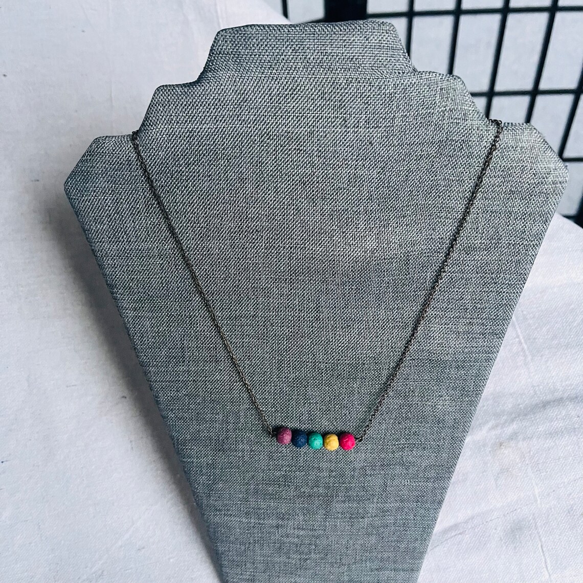 Rainbow Pride Reclaimed Wood Beaded Bar Necklace LGBTQ Pride Necklace ...