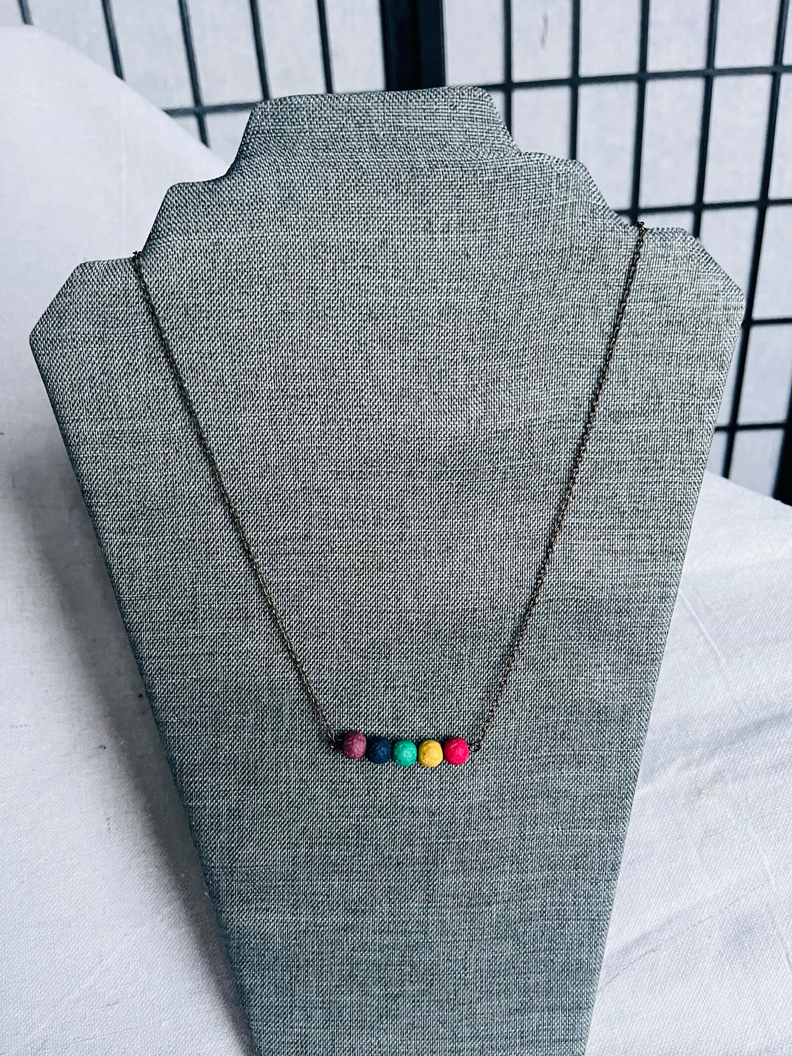 Rainbow Pride Reclaimed Wood Beaded Bar Necklace LGBTQ Pride Necklace ...