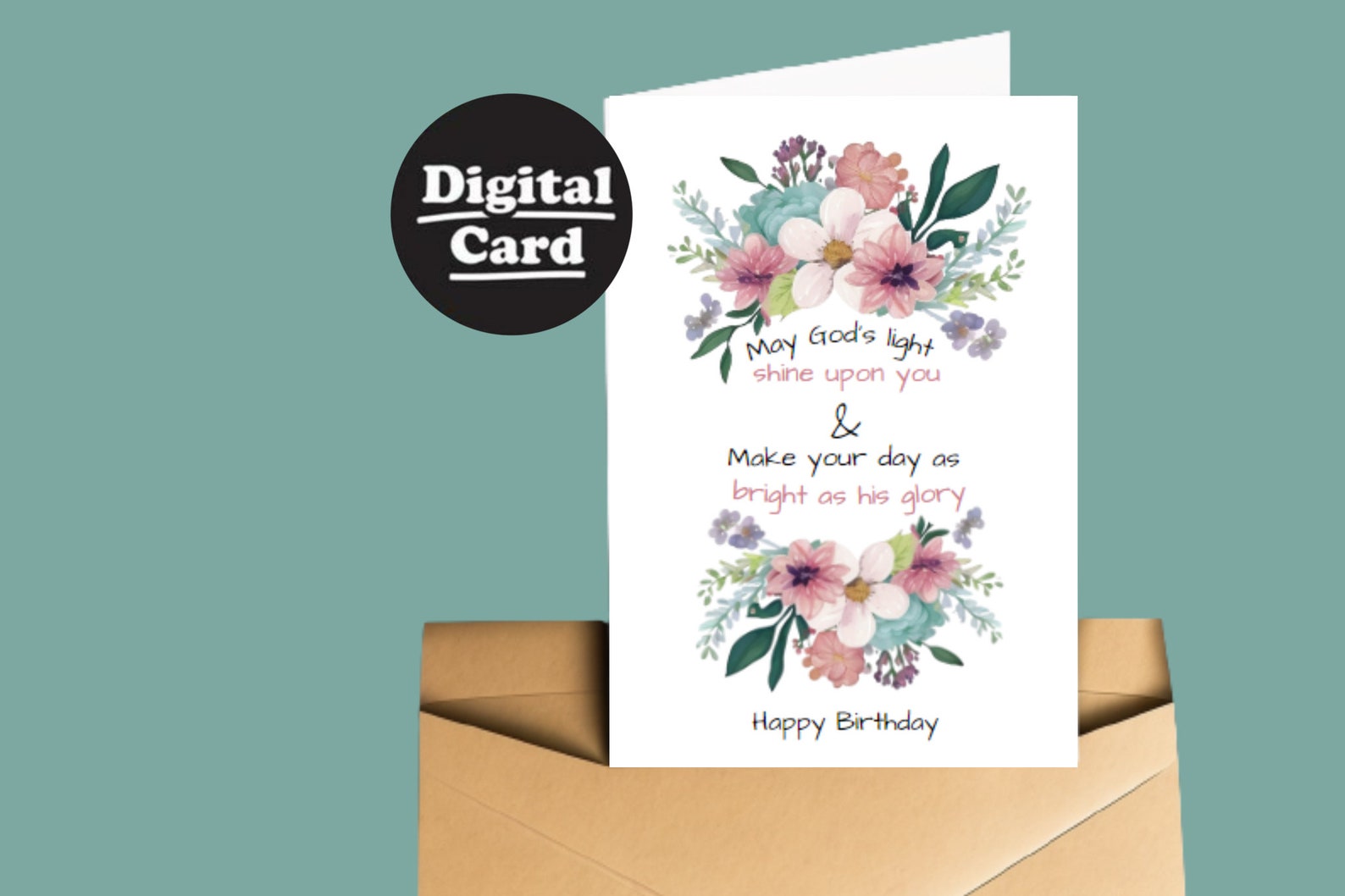 Printable Birthday Card God's Light Christian Greeting Card ...