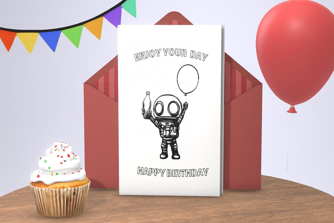 Color-in Printable Birthday Card Fun Printable Birthday Card ...