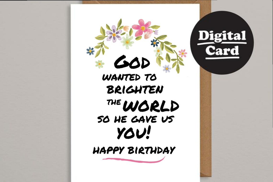 Printable Birthday Card God's Love Christian Greeting Card Downloadable ...