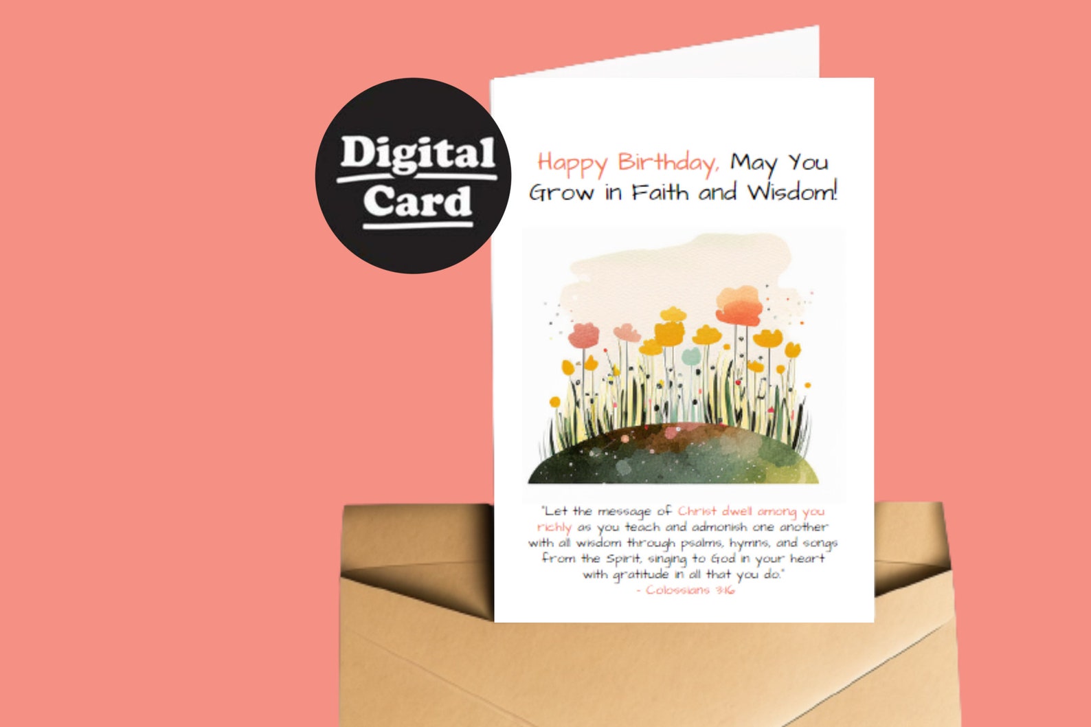 Printable Birthday Card Christian Greeting Card Downloadable Digital ...