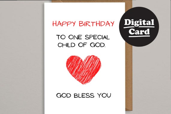 Printable Birthday Card Christian God Bless You Greeting Card | Etsy