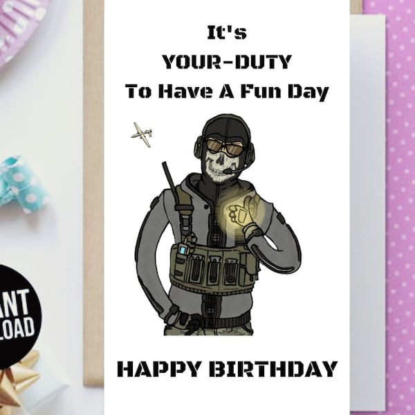 Call of Duty Birthday Card - Etsy