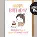 Printable Birthday Card Cute Girl Cartoon Downloadable Digital Birthday ...