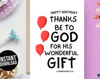 Printable Birthday Card Christian God Bless You Greeting Card | Etsy