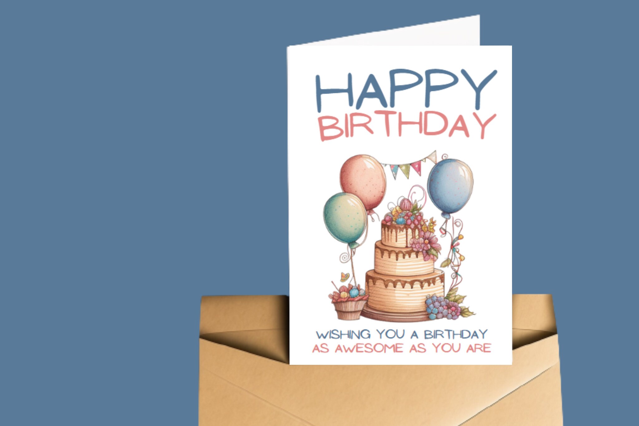 Printable Birthday Card Downloadable Happy Birthday Card Digital ...