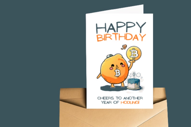 Printable Birthday Card Downloadable Happy Birthday Digital Instant Download Crypto Blockchain
