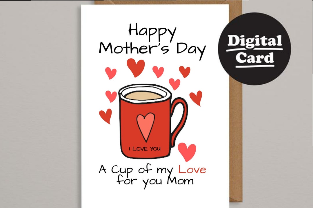 Printable Mother's Day Card / Cute Digital Card for Mom / Downloadable ...