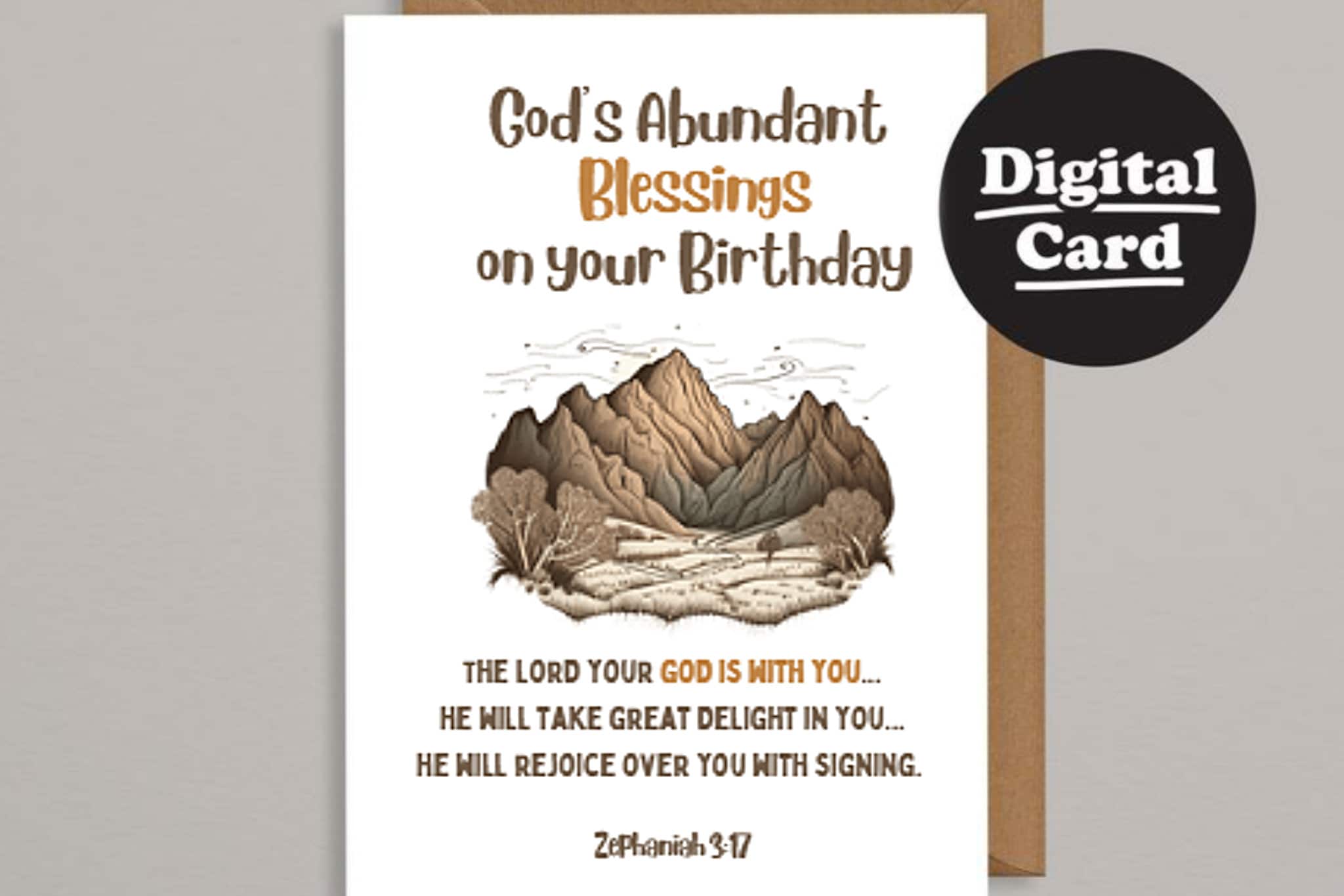 Printable Birthday Card Christian Bible Scripture Downloadable Digital ...