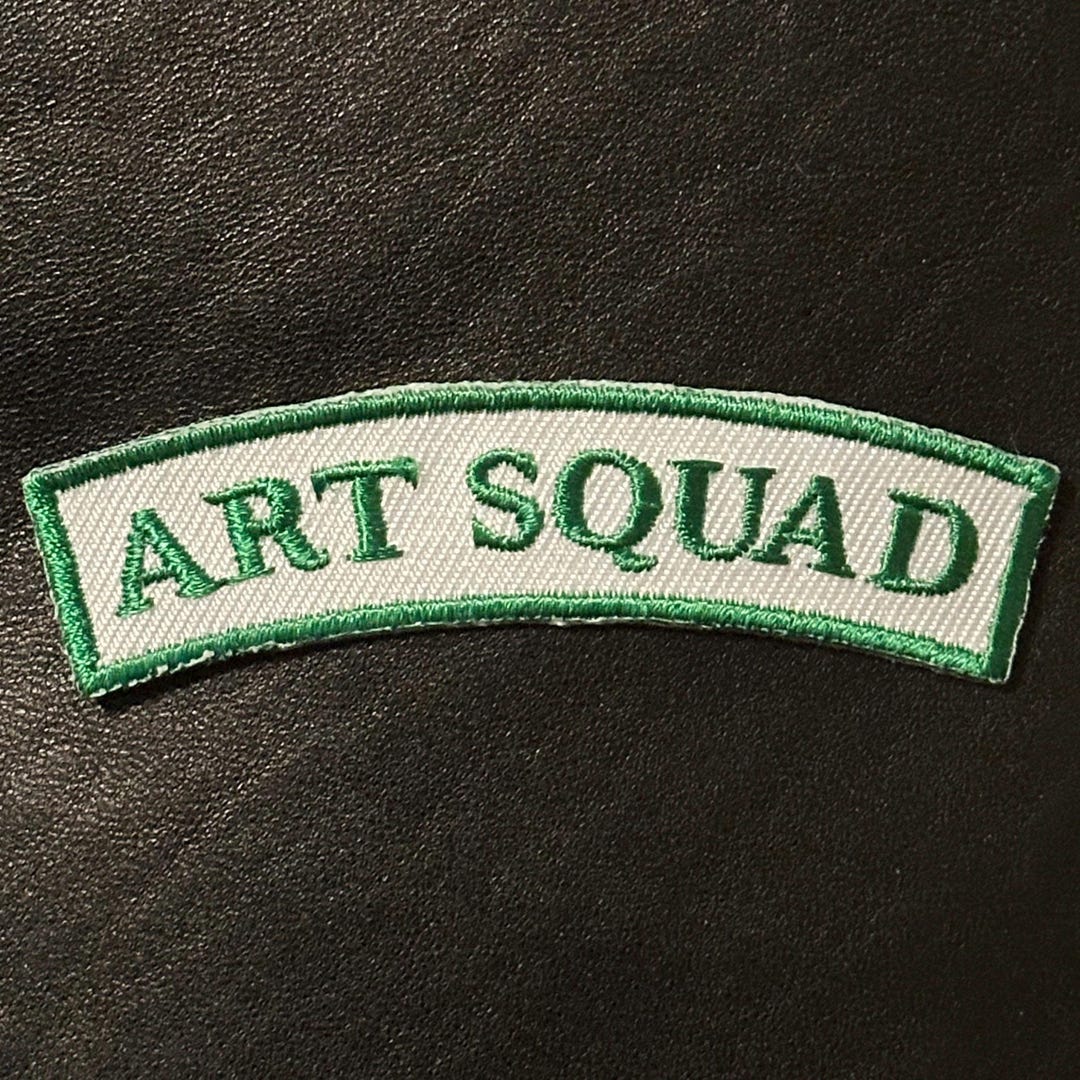 Art Squad - Green Embroidered Iron on Patch, Artist Patch, Art Patch - Etsy