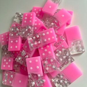 Pink Pastel Handmade Resin Dominoes, Customised Dominoes, Pastel ...